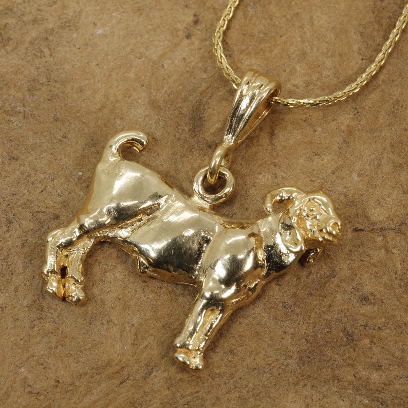 Gold Goat Necklace for Her 14kt Solid Gold Champion Boer Goat - Etsy