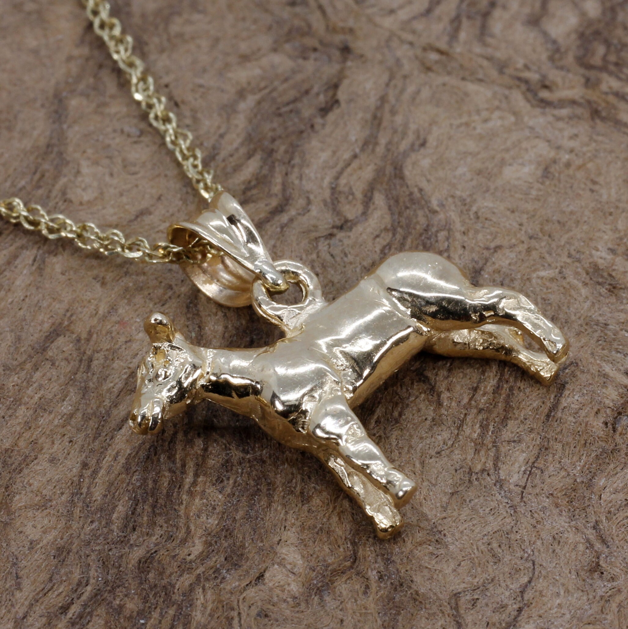 Lamb of God Necklacegold Lamb Necklace 14kt Yellow Gold - Etsy
