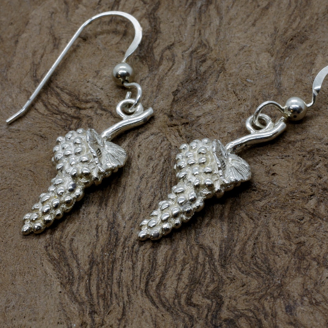 Grape Cluster Earrings, 925 Sterling Silver Grape Earrings, Gift Mom ...