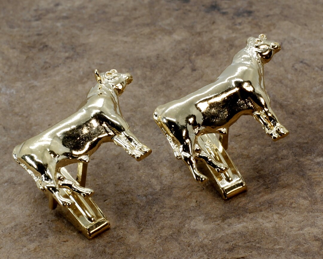 Gold Vermeil Angus Bull Cuff Links: Cattle Rancher Gift All Precious ...