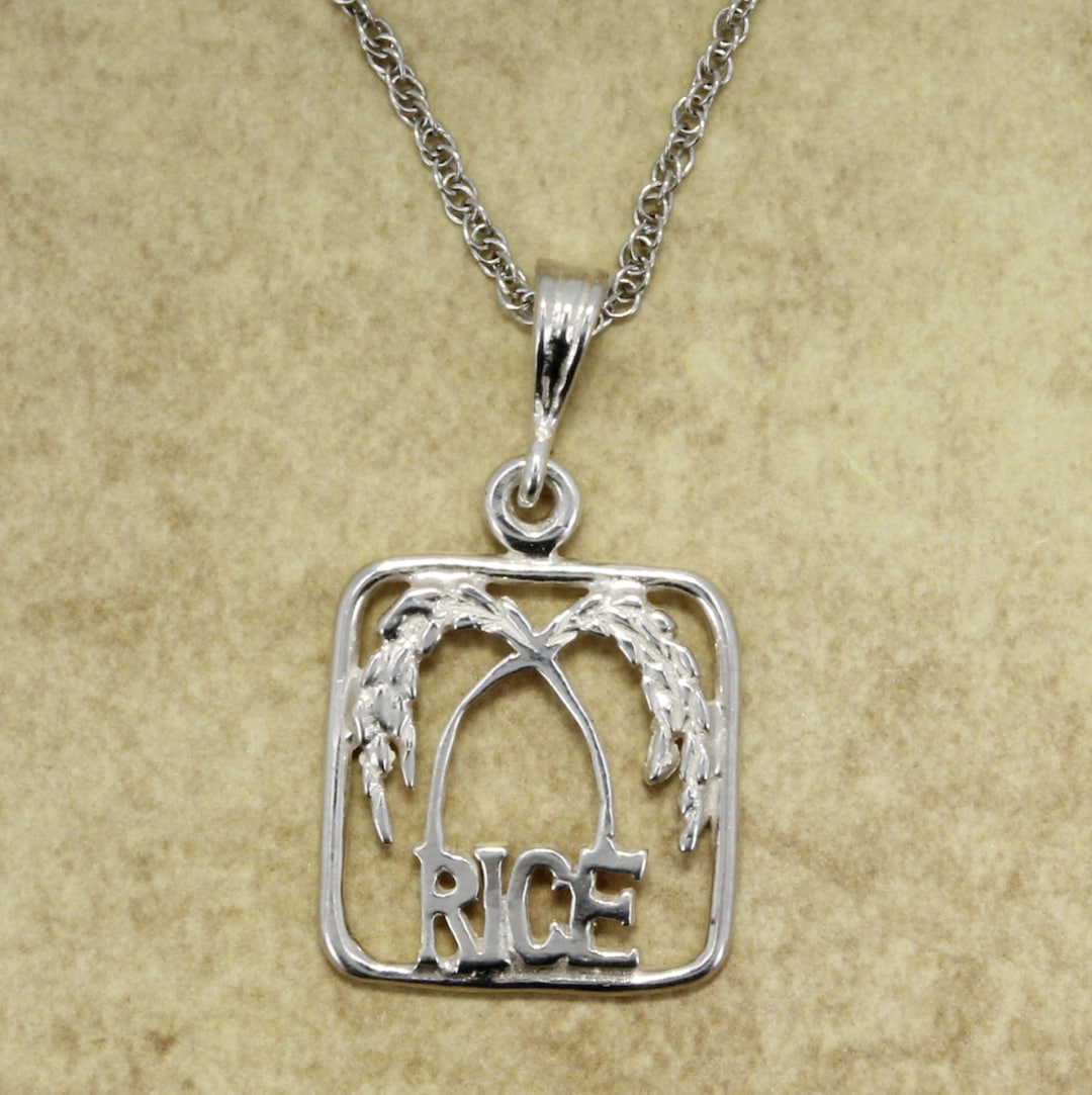 Rice Jewelry, 925 Sterling Silver Rice Logo Necklace With 18" Chain - Etsy
