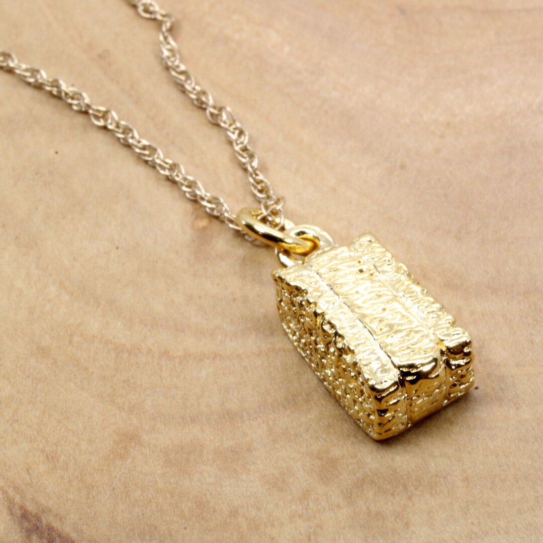 Gold Alfalfa Hay Bale Necklace Made in 14kt Gold Vermeil: Farmer ...