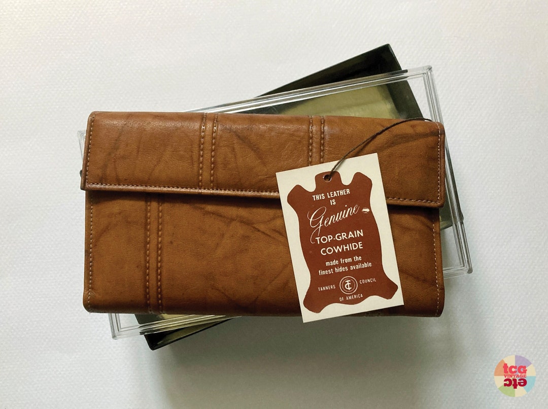 Vintage 1970s Di Lido Cowhide Leather Wallet: Coin Purse Billfold in ...