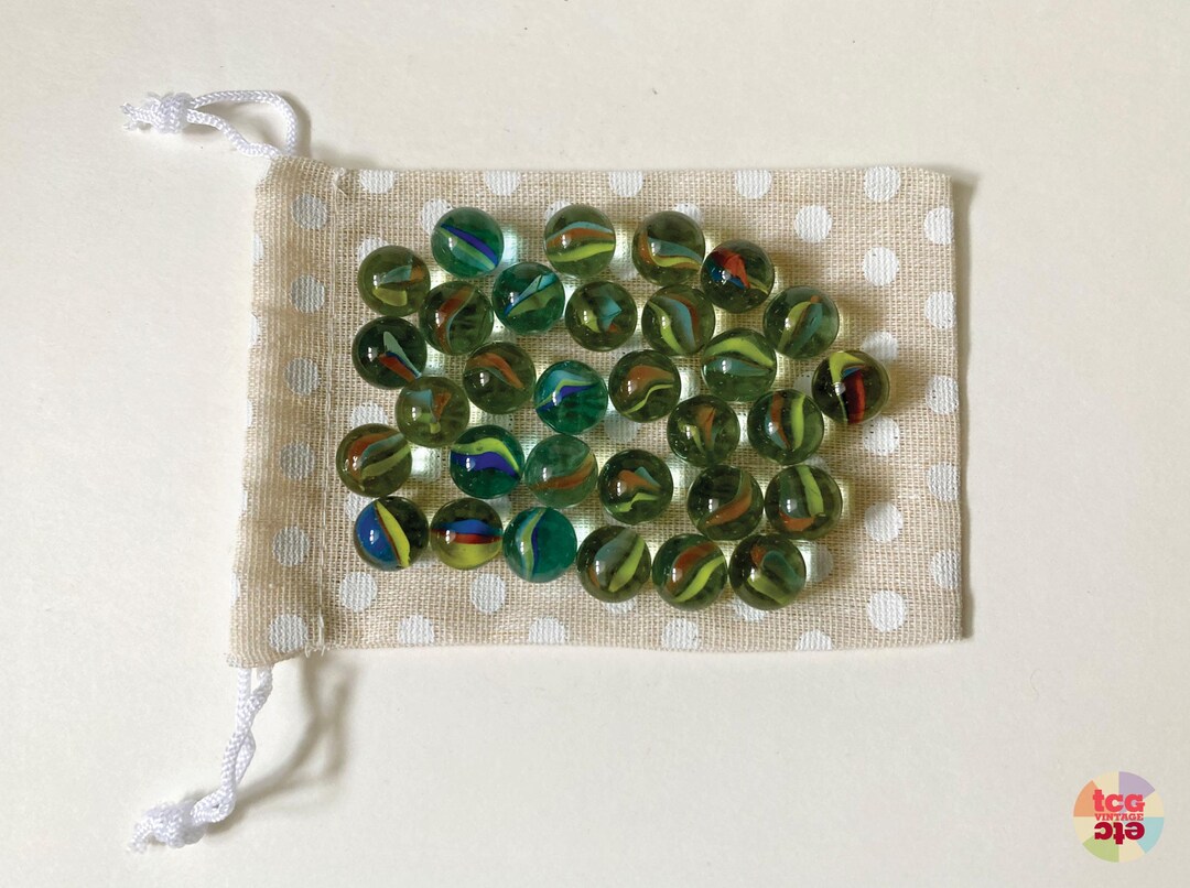 1960s Cat Eye Marbles, 30 Multicolor Marbles, Glass, .63in/16mm, Game ...
