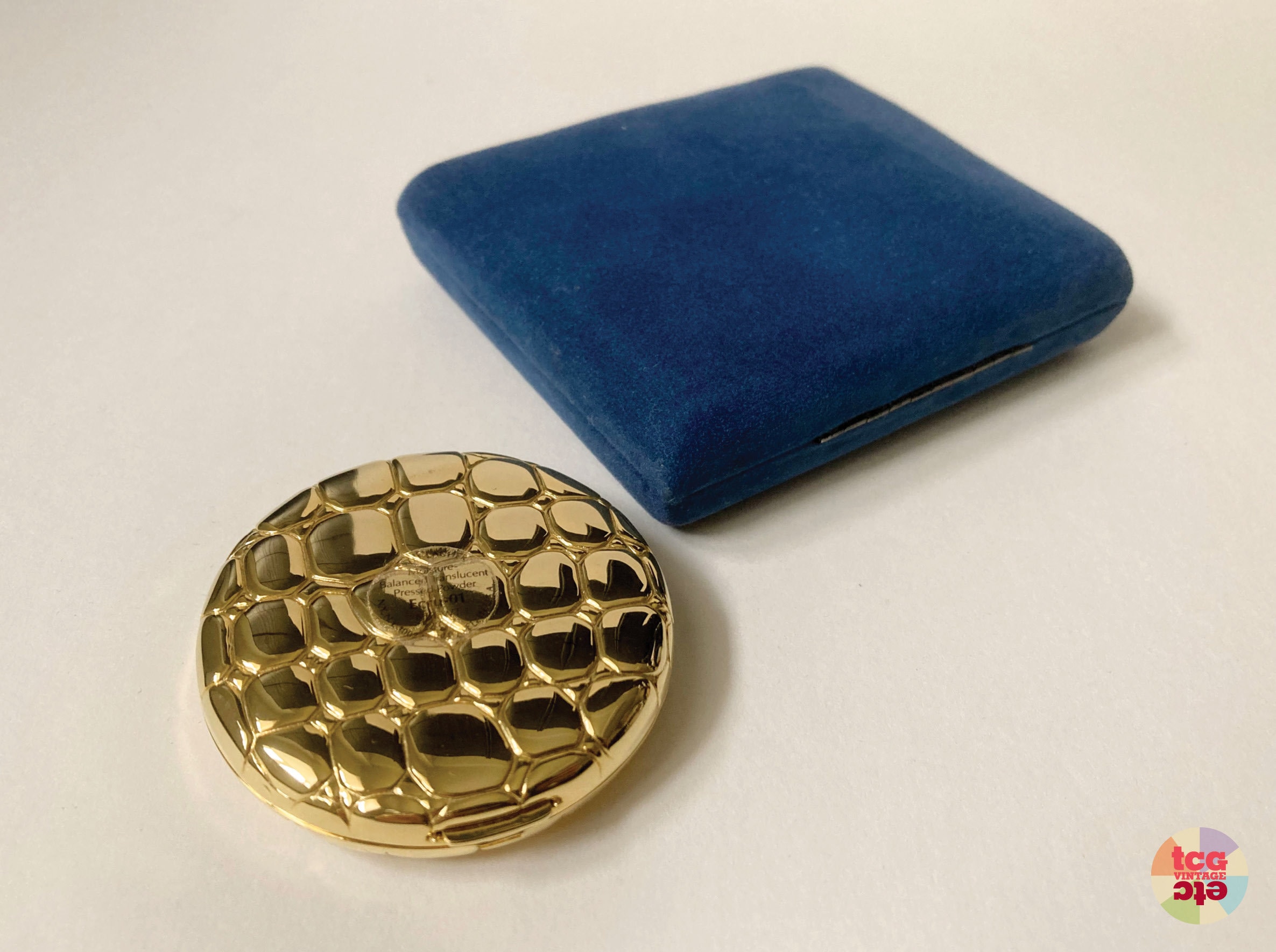 Vintage 1980s Estée Lauder Golden Alligator Compact: Soft Slip Pouch ...