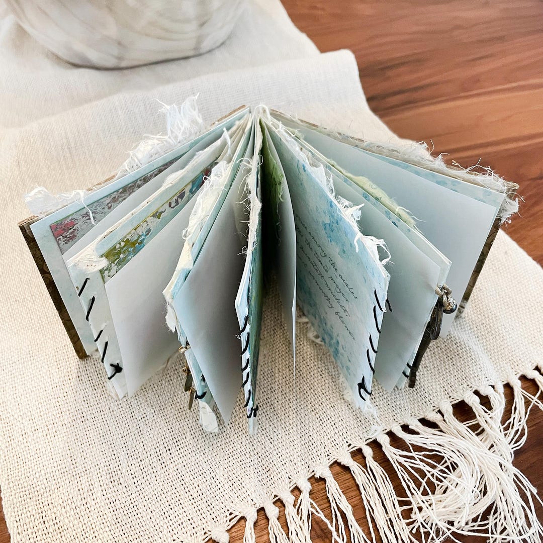 Handmade Poetry Book With Dickinson Nature Poem, Handpainted Art Book ...