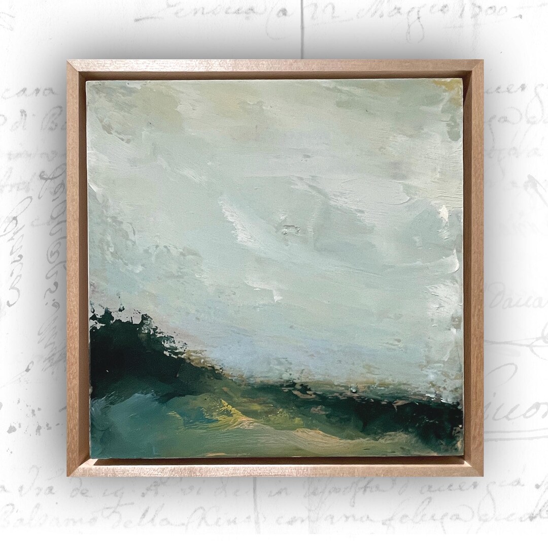 Framed Abstract Landscape Painting: Cold Wax & Oil Sunrise Art - Etsy