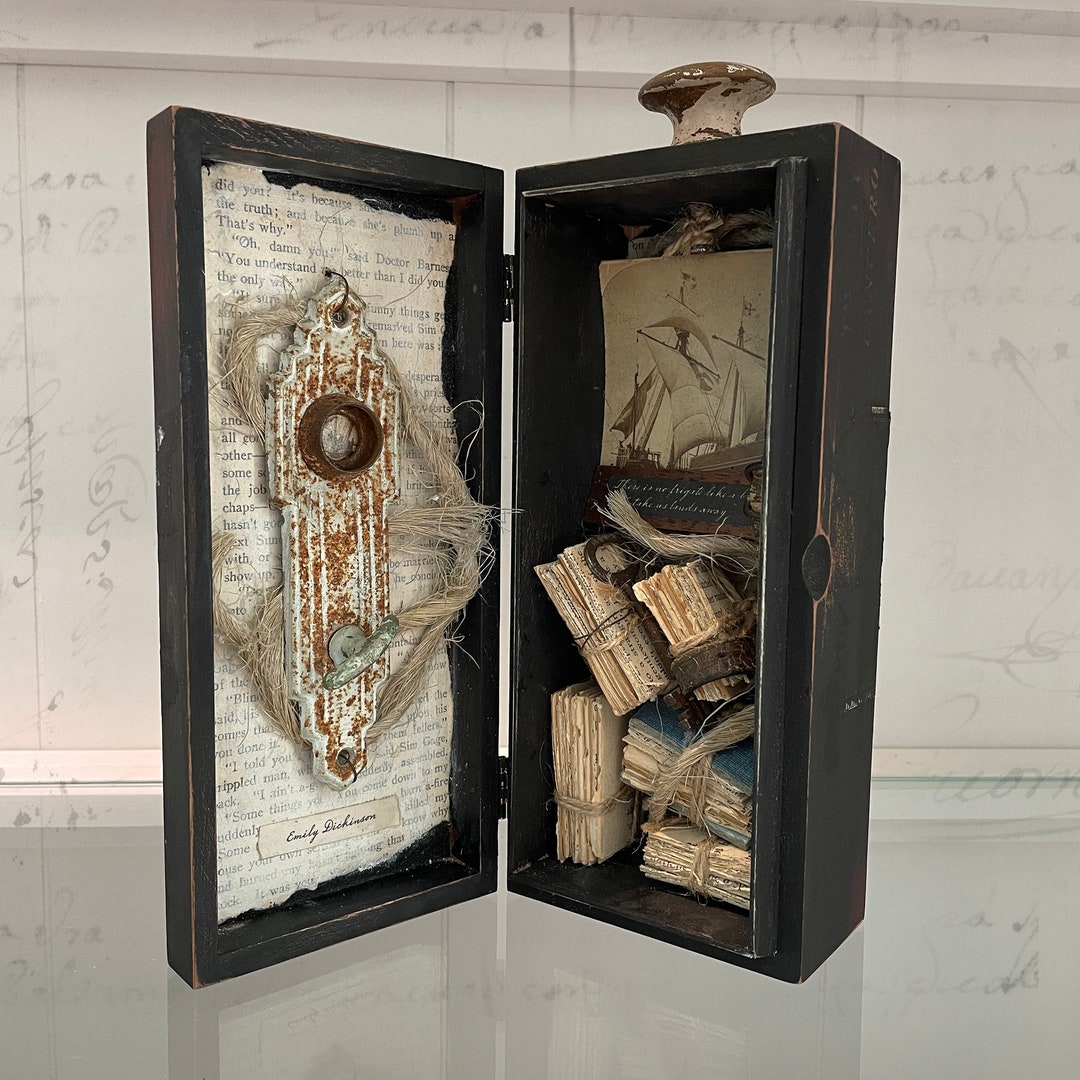 Found Object Assemblage With Emily Dickinson Quote Assemblage With Book ...