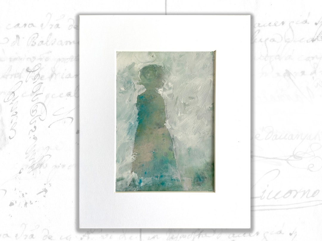 Abstract Painting of Woman in Pink, Unframed Small Abstract Painting ...