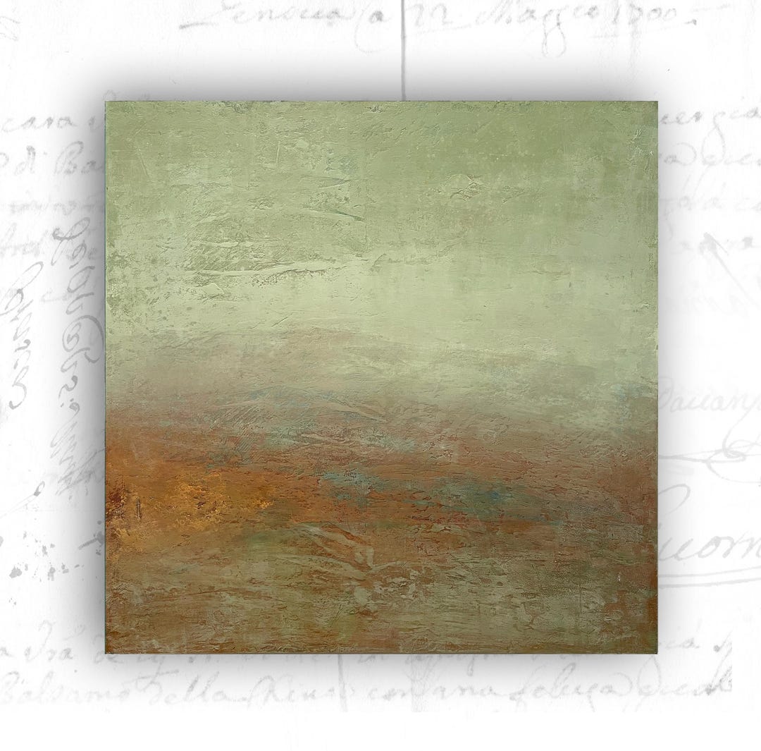 Original Abstract Landscape Painting: Cold Wax & Oil on Birch (24" X 24 ...