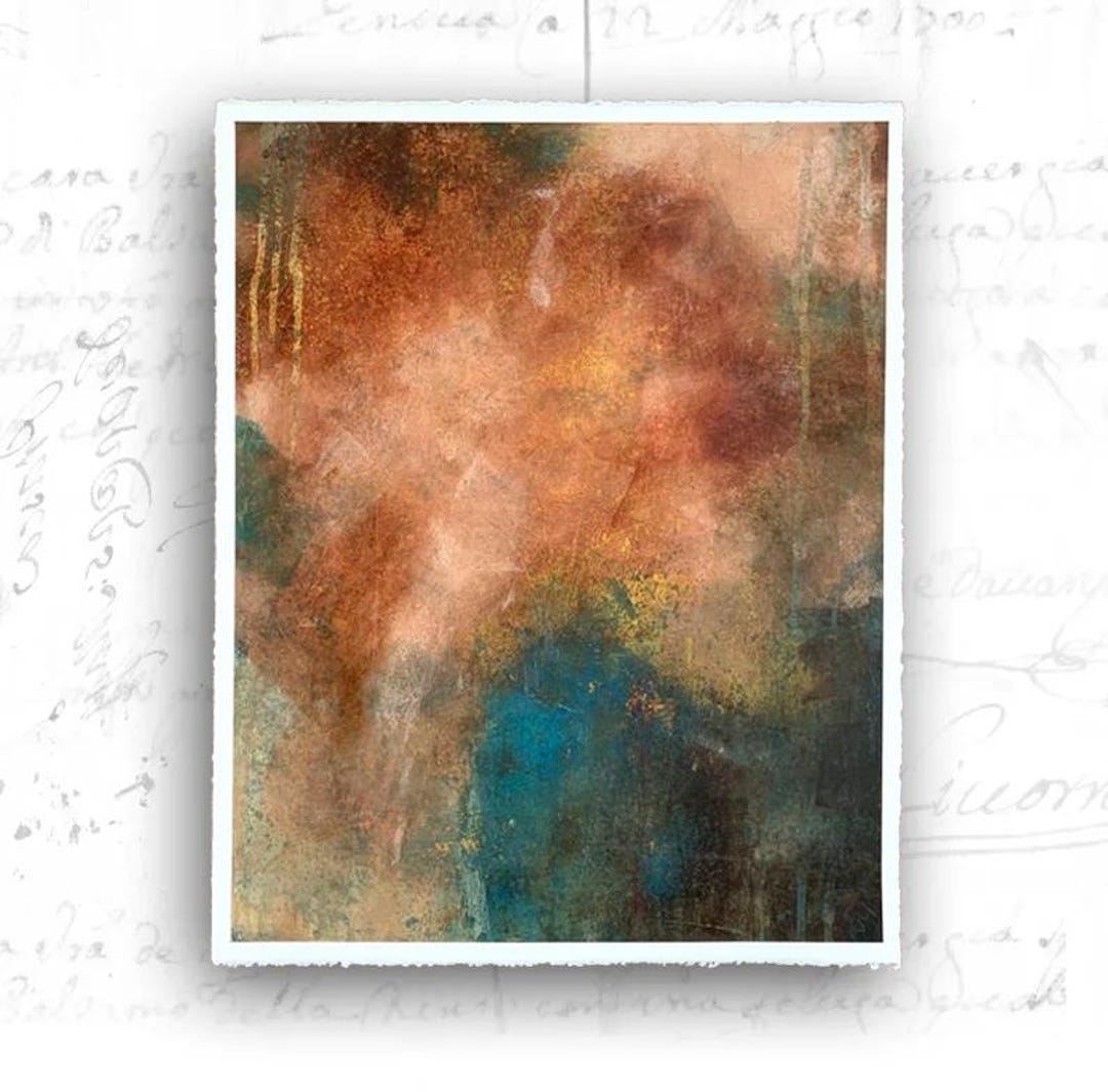 Abstract Painting of Flowers in Vase — Unframed Painting of Rose ...
