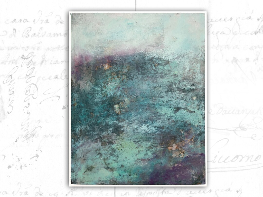 Abstract Landscape Painting: Cold Wax & Oil on Paper (11x14) - Etsy
