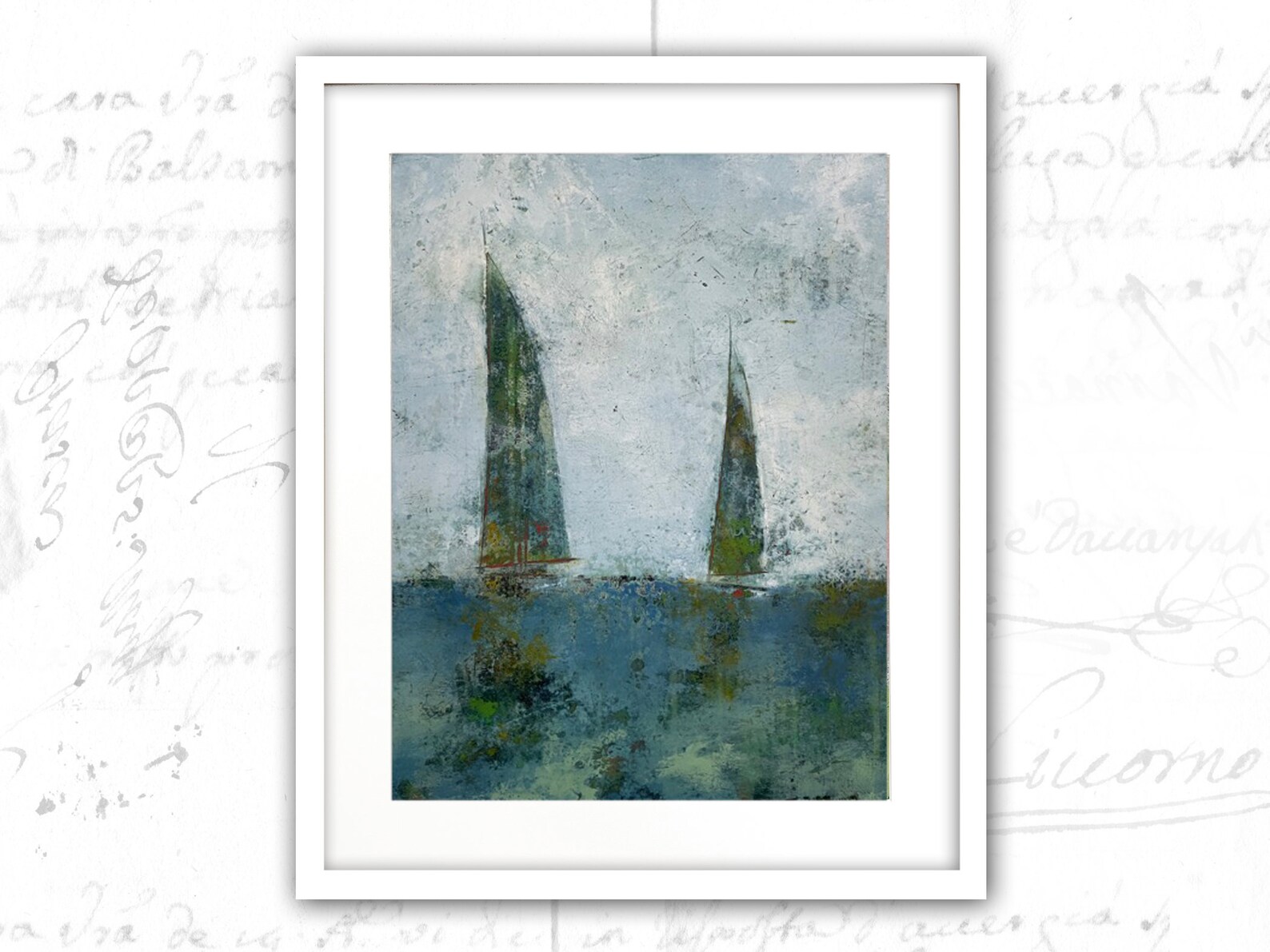 Abstract Painting of Sail Boats Original Painting Seascape | Etsy