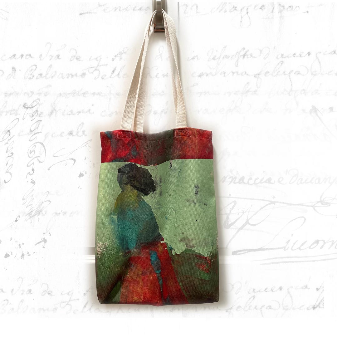 Abstract Art Tote Bag: Whimsical Woman Design, Reusable Shopping Bag - Etsy
