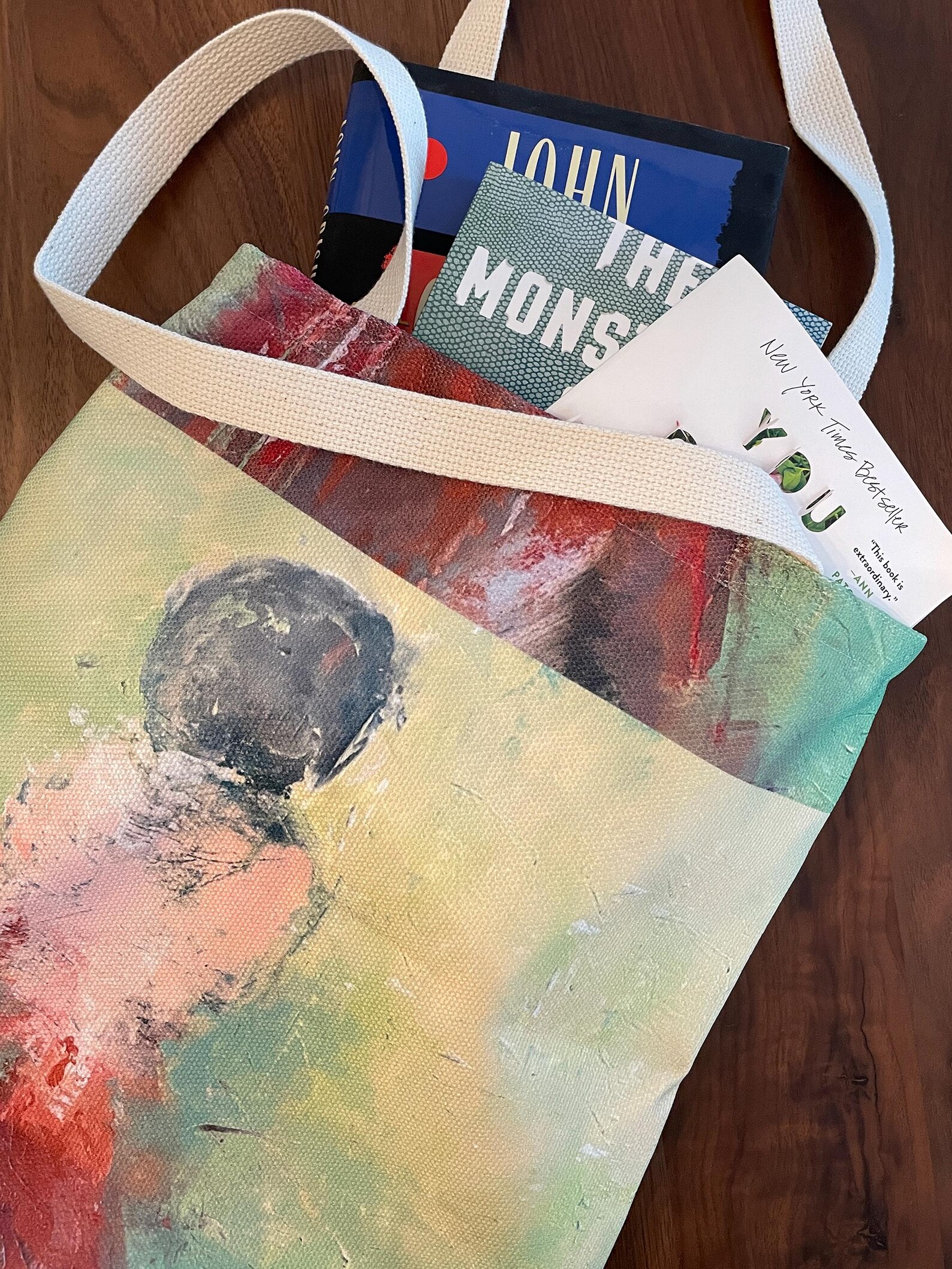 Abstract Art Tote Bag: Whimsical Woman Design, Reusable Shopping Bag - Etsy