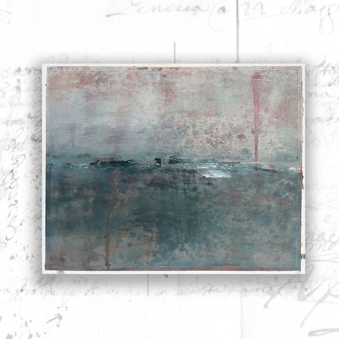 Original Cold Wax Abstract Landscape Painting: Muted Colors, 10x8" - Etsy