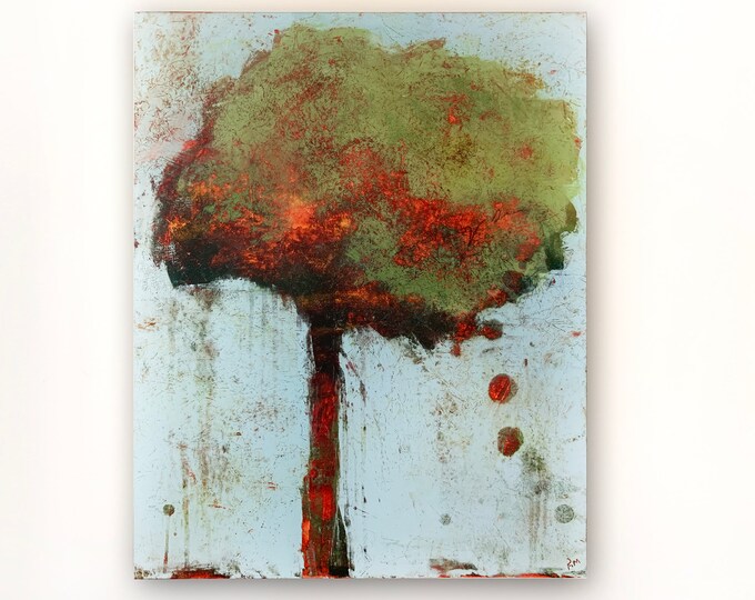 Original Painting of an Apple Tree — Impressionist Tree Painting in ...