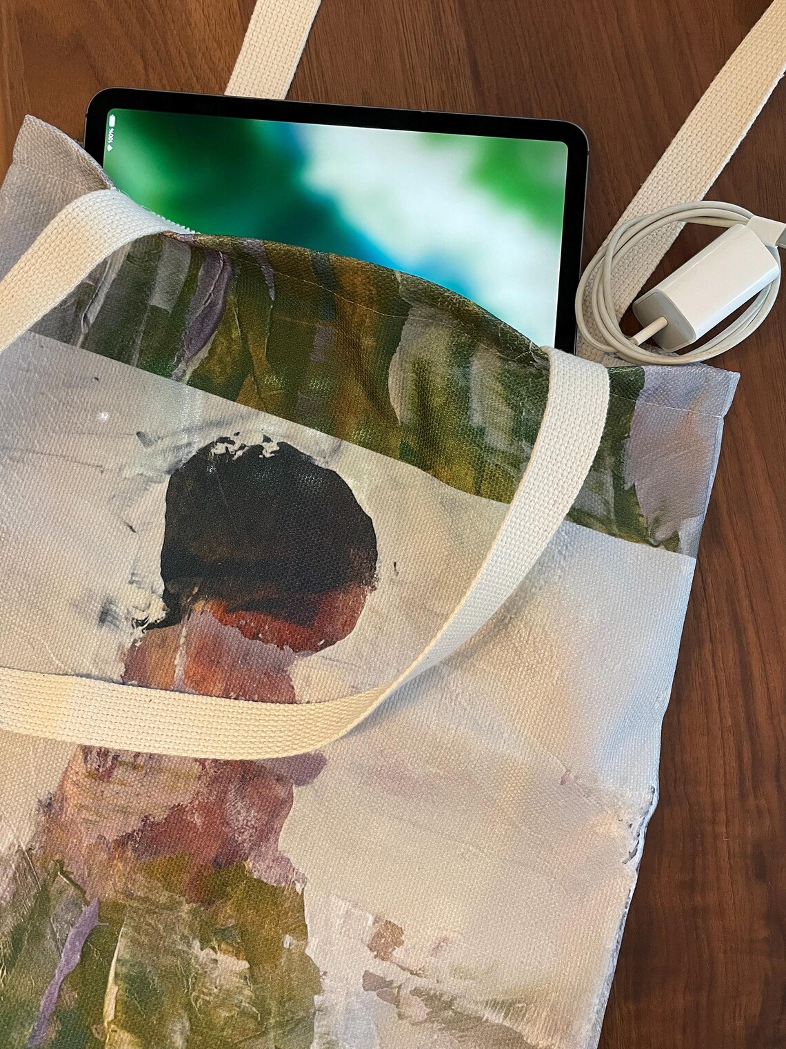 Abstract Art Tote Bag: Whimsical Woman Design, Reusable Shopping Bag - Etsy