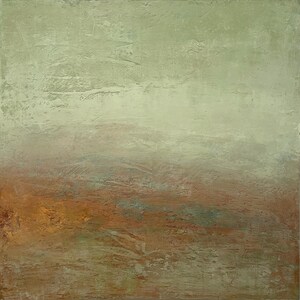 Original Abstract Landscape Painting: Cold Wax & Oil on Birch (24" X 24 ...