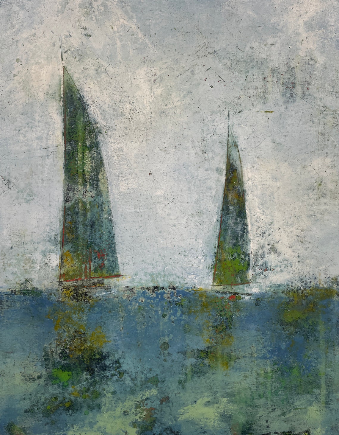 Abstract Painting of Sail Boats Original Painting Seascape - Etsy