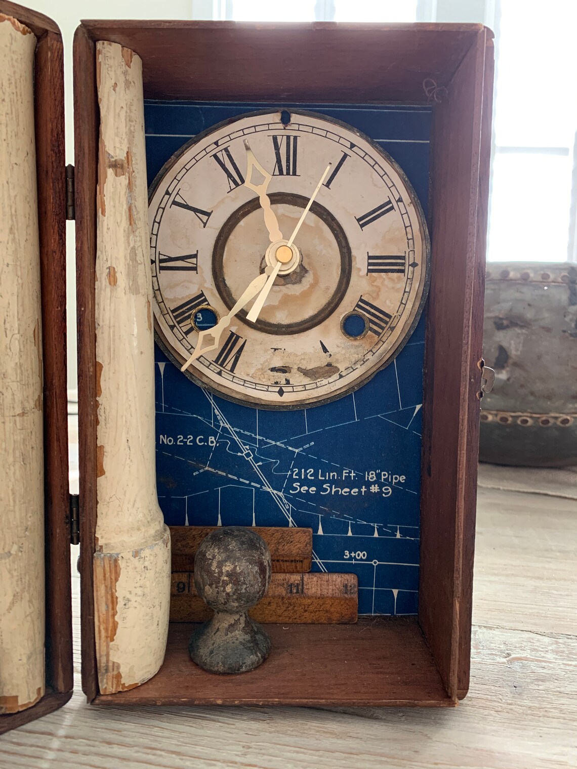 Cigar Box Clock Assemblage Clock Assemblage With - Etsy