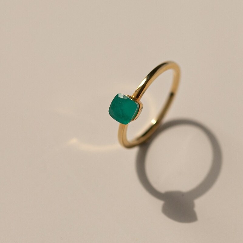 Green Stone Ring - Etsy