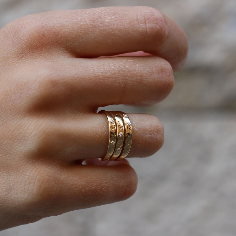 Triple Stone Ring - Etsy