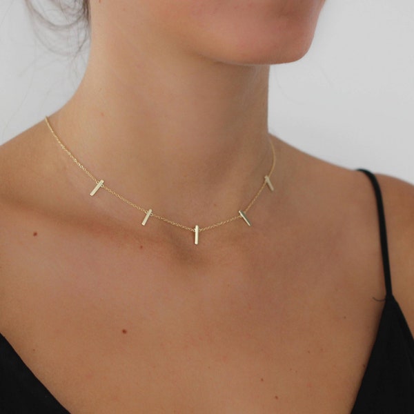 Gold Bar Necklace - Etsy