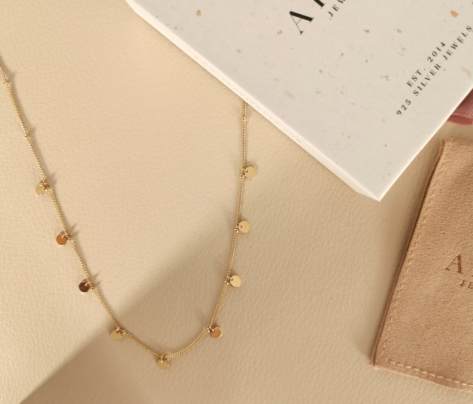 Delicate Small Multiple Gold Coins Necklace in Sterling Silver | Etsy