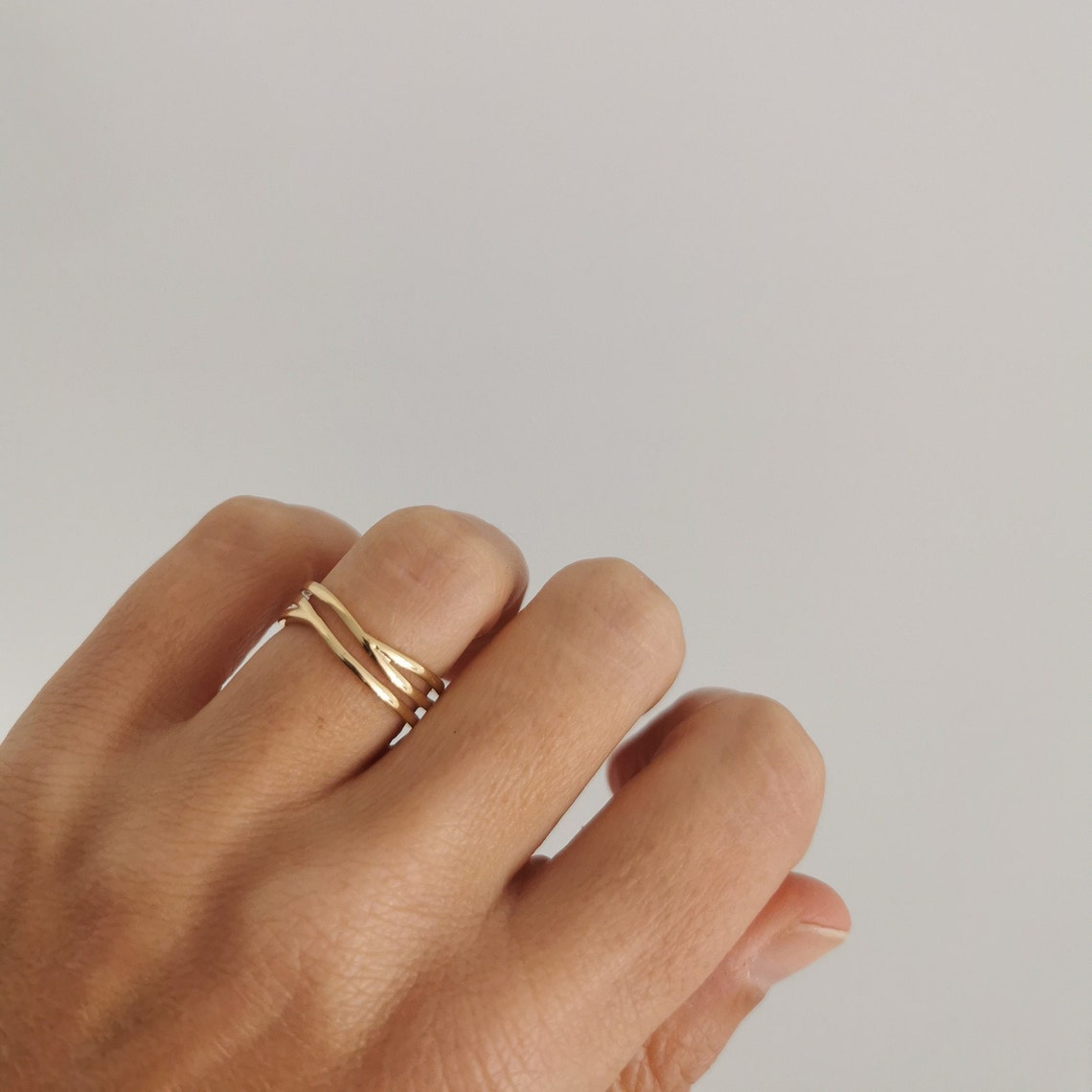 Interlocking Band Silver Ring Multiple Strand Silver Ring - Etsy