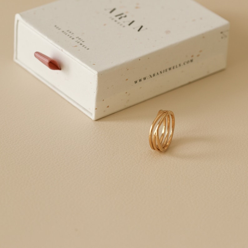 Interlocking Band Silver Ring Multiple Strand Silver Ring - Etsy