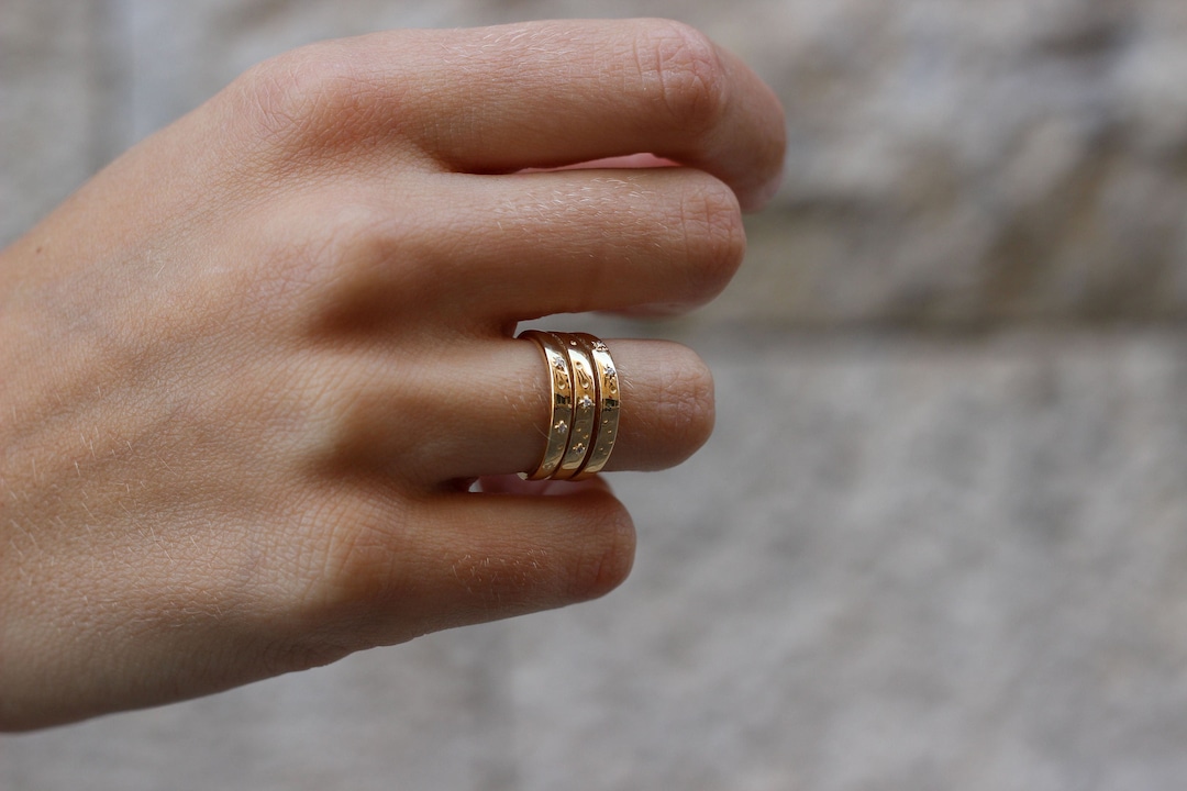 Wide Band Gold Ring, Wide Ring Cz, Wide Ring, Minimal Jewelry ...