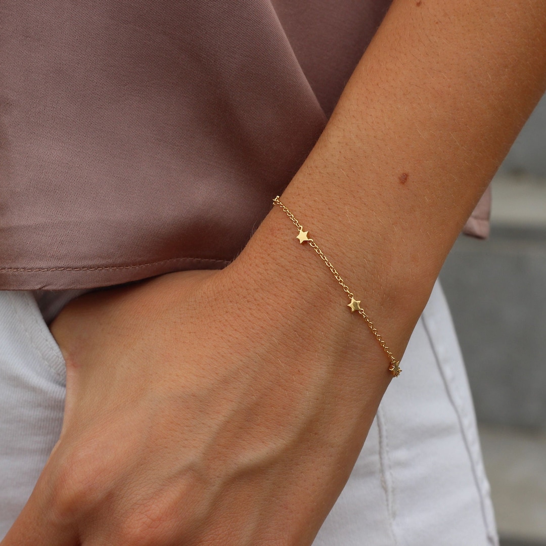 Small Stars Silver Bracelet, Sterling Silver Star Bracelet, Little ...