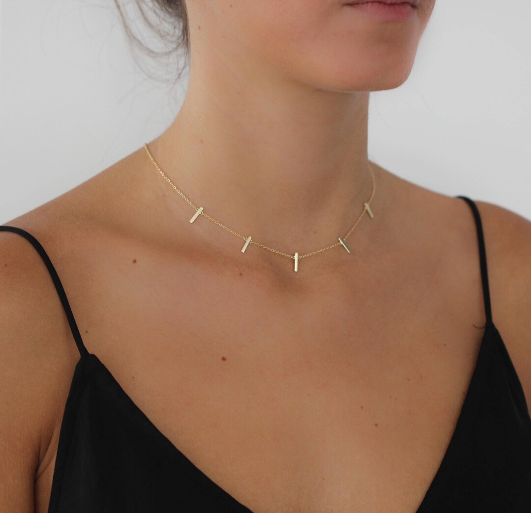 Stunning Mini Multi Bar Necklace With Five Bar in Sterling - Etsy