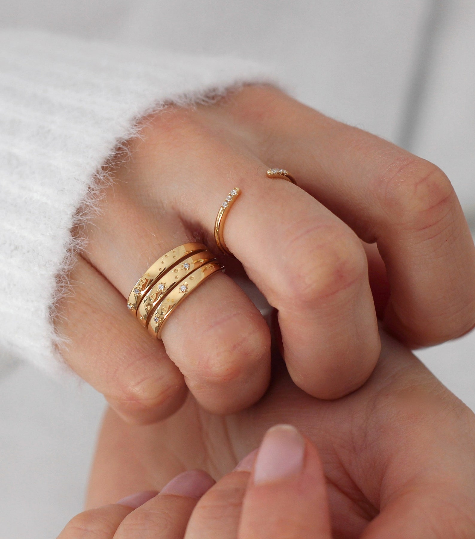 Wide Band Gold Ring Wide Ring Cz Wide Ring Minimal Jewelry - Etsy