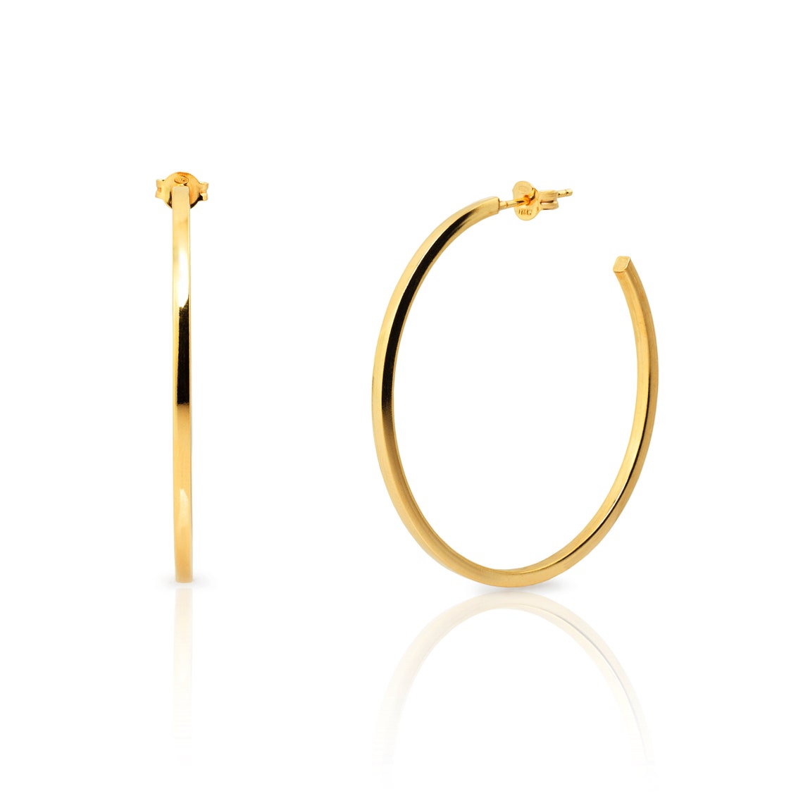 40mm Hoop Earrings Big Hoops Square Hoops Big Hoop Gold - Etsy