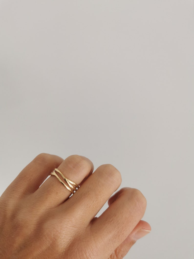 Interlocking Band Silver Ring Multiple Strand Silver Ring - Etsy