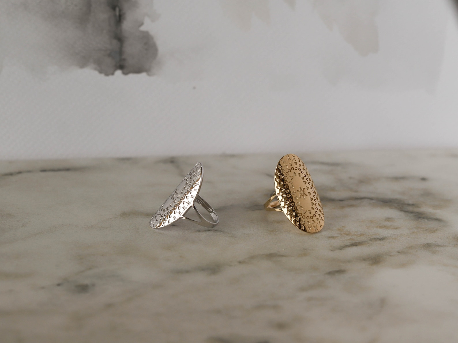 Boho Chic Large Oval Textured Tube Ring for Women in Sterling Silver ...