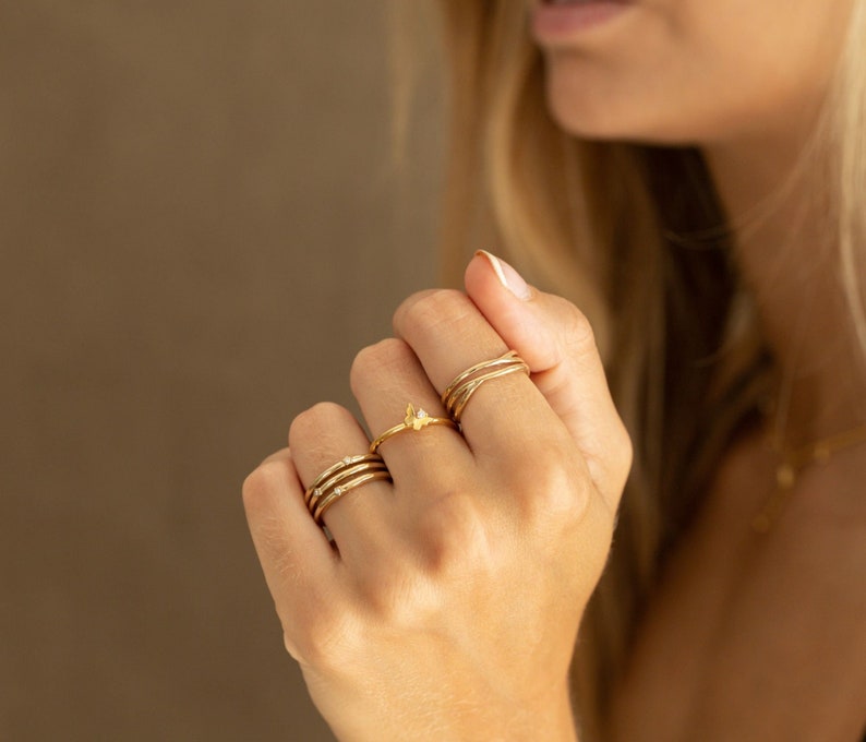 Interlocking Band Silver Ring Multiple Strand Silver Ring - Etsy