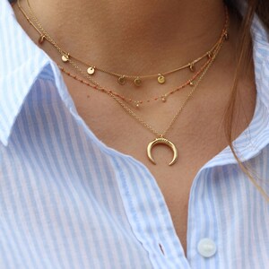 Delicate Small Multiple Gold Coins Necklace in Sterling Silver | Etsy