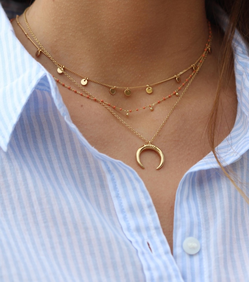 Delicate Small Multiple Gold Coins Necklace in Sterling Silver - Etsy