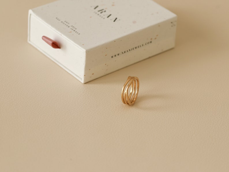 Interlocking Band Silver Ring Multiple Strand Silver Ring - Etsy