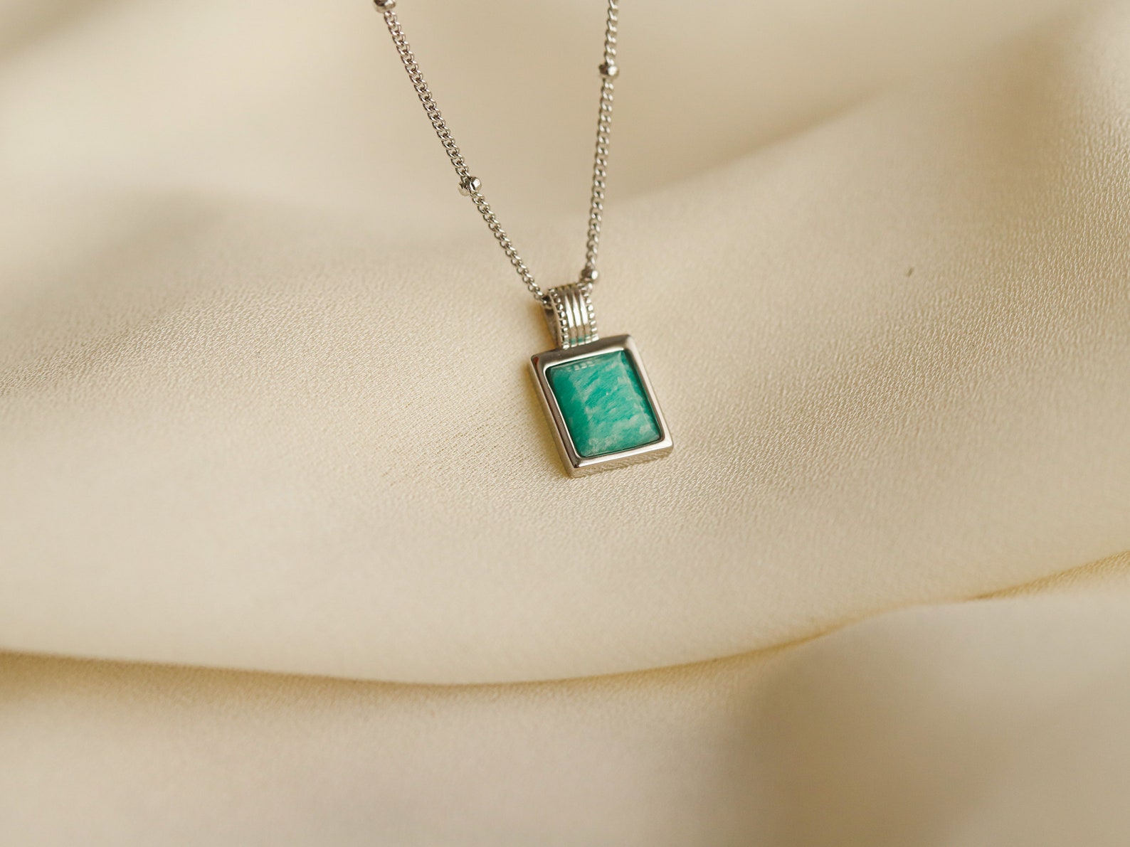 Necklace With Small Rectangular Pendant Made of Amazonian Sterling ...