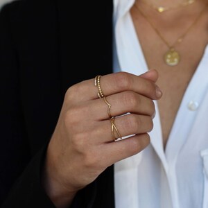 V Shape Stacking Gold Ring - Etsy