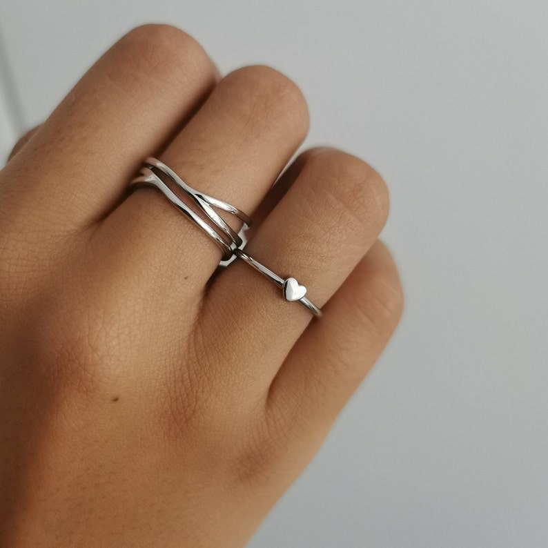Interlocking Band Silver Ring Multiple Strand Silver Ring - Etsy