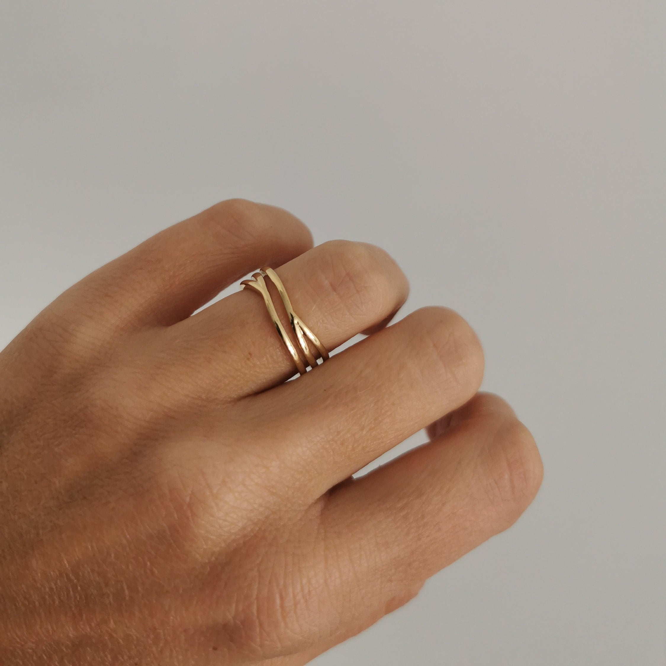 Interlocking Band Silver Ring Multiple Strand Silver Ring - Etsy