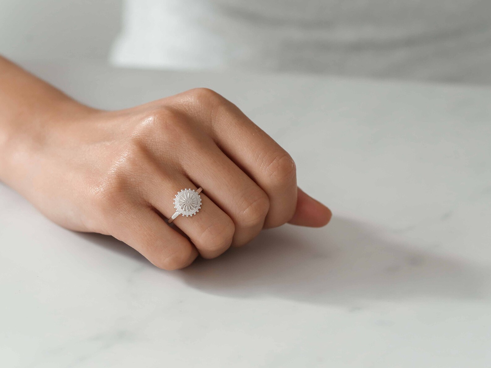 Gold Sun Shape Ring Beautiful Sun Rays Polished Silver Ring - Etsy