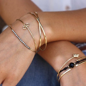 X Cross Open Bangle Shape Bracelet Made off in Sterling Silver and 24k ...