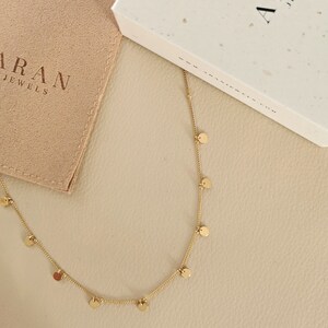 Delicate Small Multiple Gold Coins Necklace in Sterling Silver | Etsy