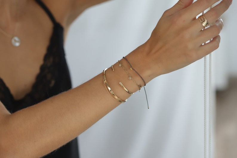 Chain Lock Sterling Silver Bangle Solid BANGLE With Chain - Etsy UK